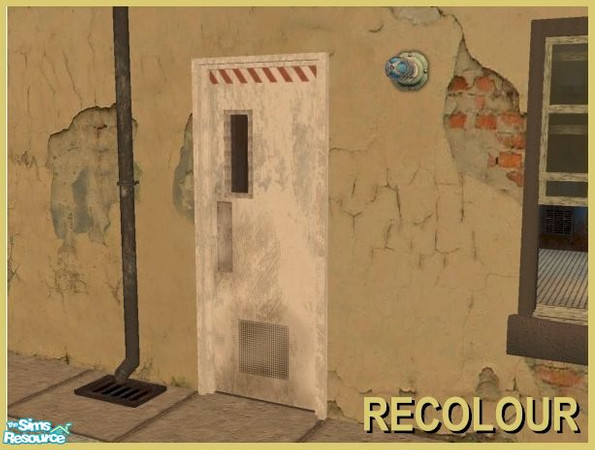 The Sims Resource - Industrial Doors - White/Red Recolour