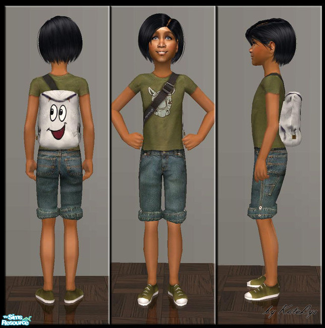 The Sims Resource - Back to school - White backpack