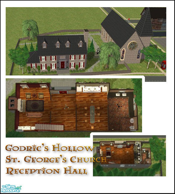 The Sims Resource - St. George\'s Church, Reception Hall and Cemetary