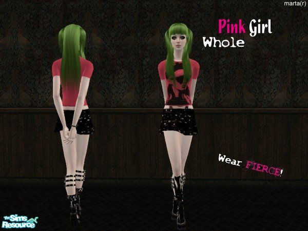 The Sims Resource - Pink Girl - Whole [Look FIERCE!]