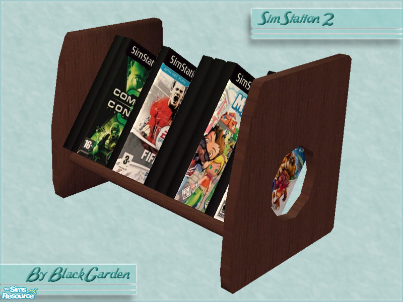 The Sims Resource | Small Game Rack - Dark Wood - SS2 Free Time Games