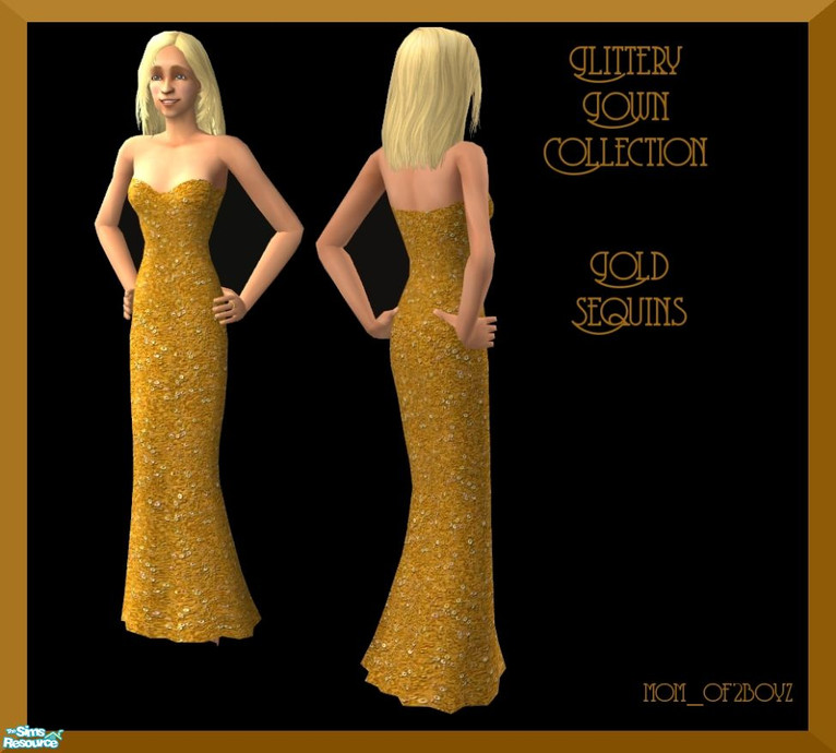 The Sims Resource | Glittery Gowns- Gold
