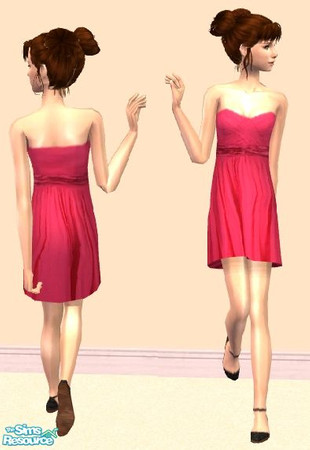 The Sims Resource | HUGE dress collection 2 - Pink dress