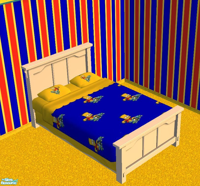 The Sims Resource Bart Simpson Bedroom Set By Simpleton Double Bed 7494