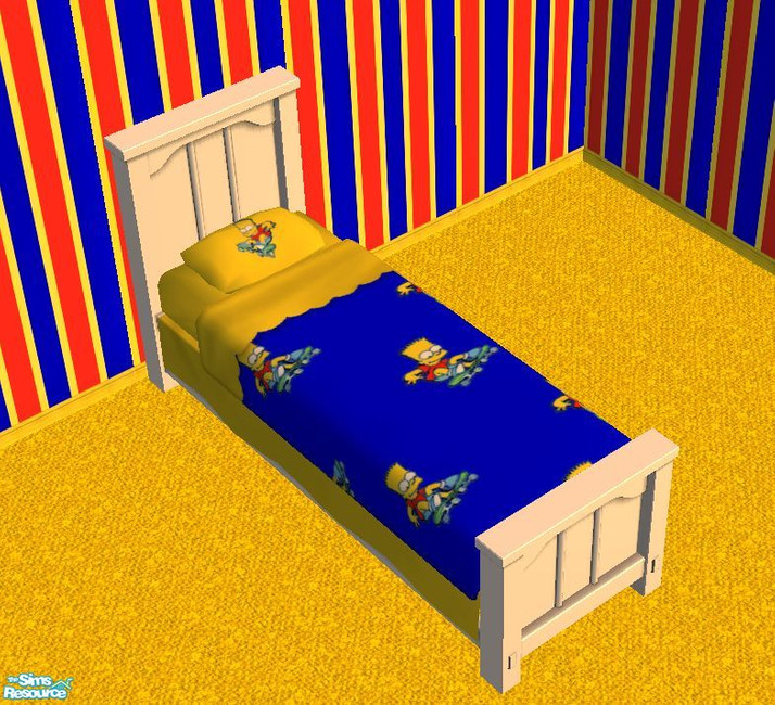 The Sims Resource - Bart Simpson Bedroom Set By Simpleton - Single Bed