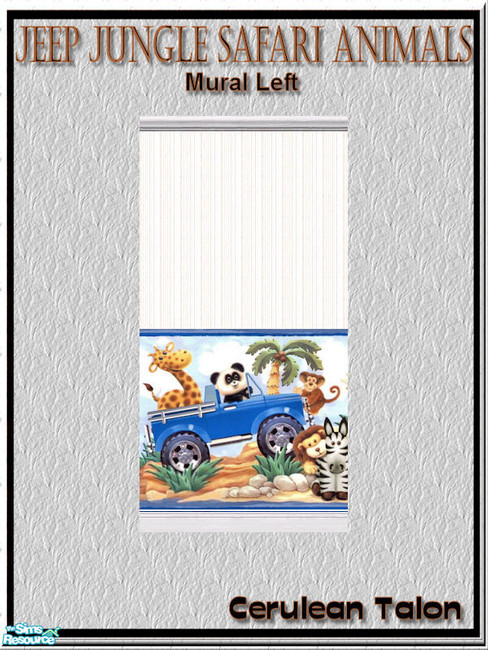 The Sims Resource - Jeep Jungle Safari Animals - Mural Left