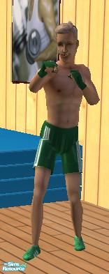 The Sims Resource - Boxing Sportswear - Green