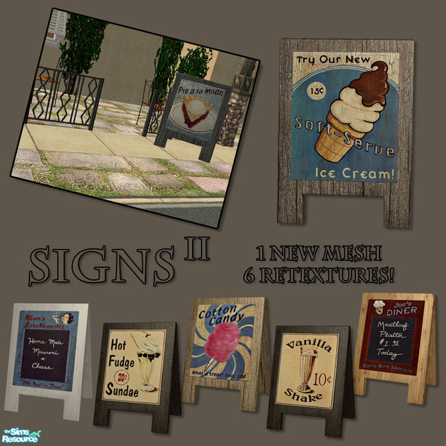The Sims Resource - Signs II - Cafe/Restaurant Signs