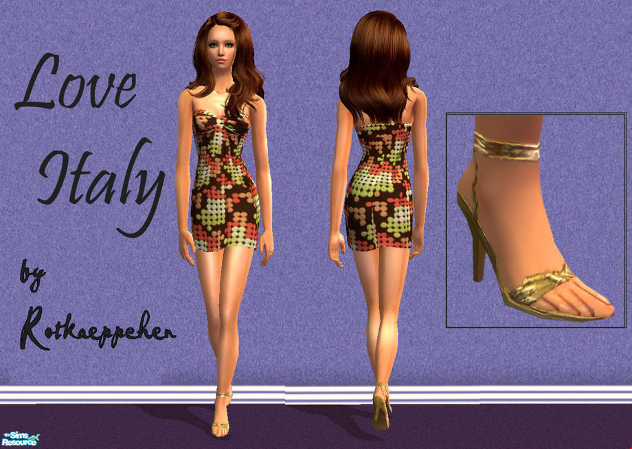 The Sims Resource | Love Italy - Short Dress