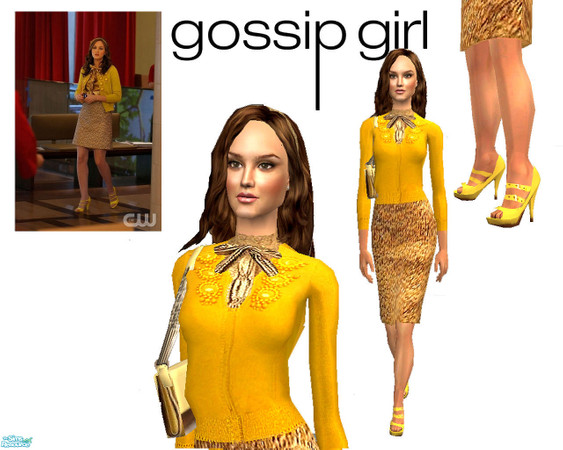 The Sims Resource - Milly Yellow Beaded Cardigan