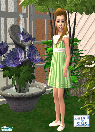 The Sims Resource | Green Summer Dress