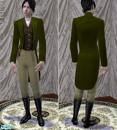 The Sims Resource - Sensibility - Regency Outfit for Males - Green