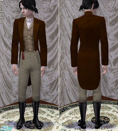 The Sims Resource | Sensibility - Regency Outfit for Males - Brown