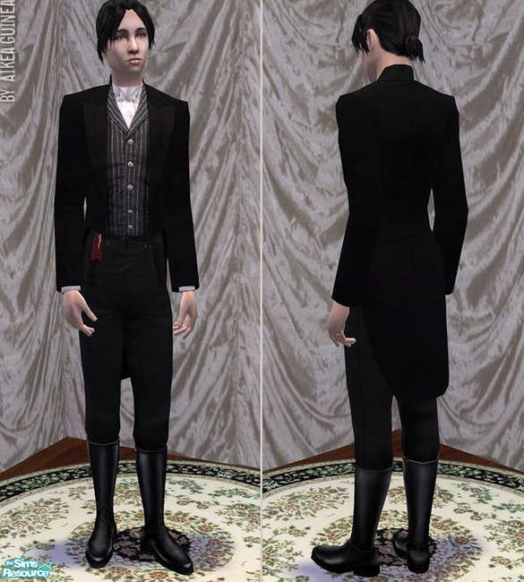 The Sims Resource - Sensibility - Regency Outfit for Males - Black