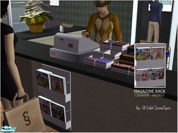 The Sims Resource | Magazine Rack - Weekly Covers