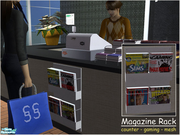 The Sims Resource - Magazine Rack - Gaming Covers - Mesh