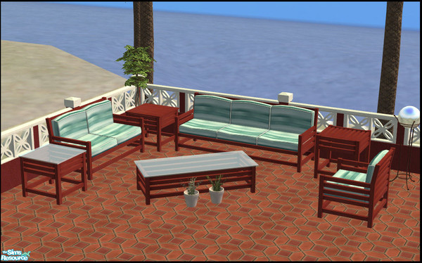The Sims Resource | North Beach Patio - Recolors - Cherry Wood