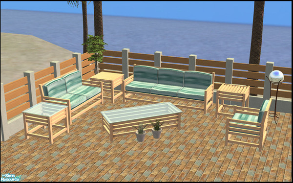 The Sims Resource - North Beach Patio - Recolors - Light Oak