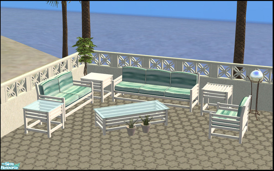 The Sims Resource - North Beach Patio - Recolors - White Wood