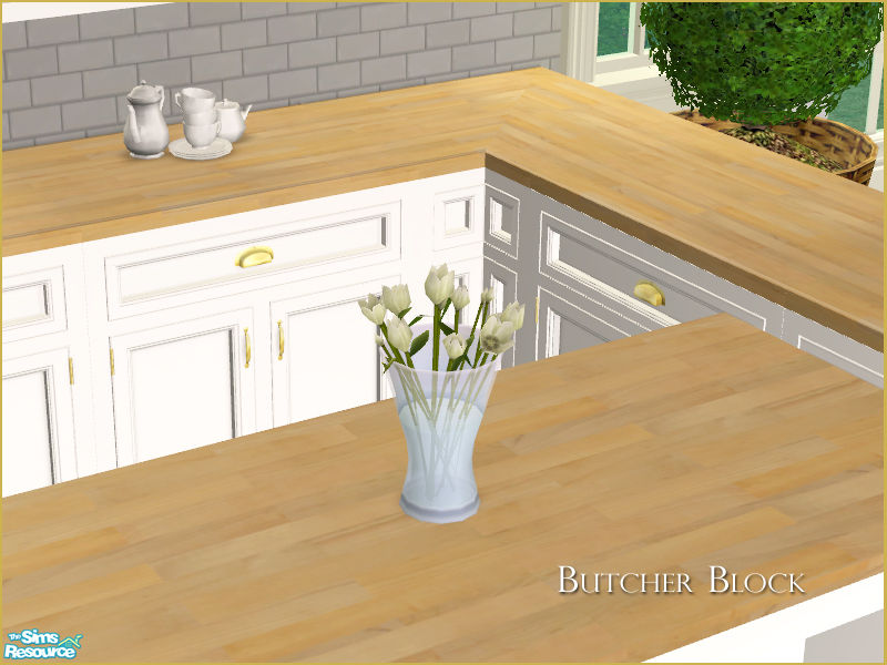The Sims Resource | MH Kitchen Countertop Recolor - Butcher Block