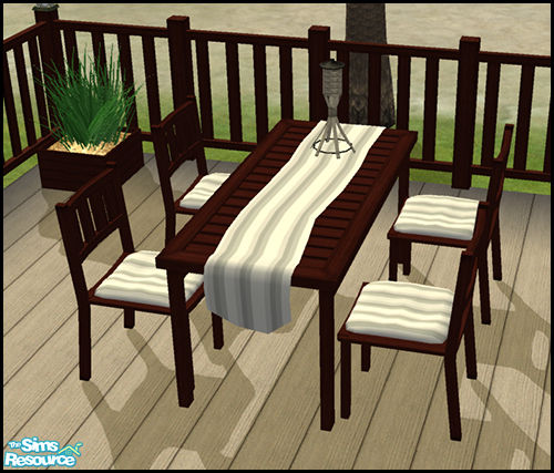 The Sims Resource - Rhory Patio Set - Wood Recolors - Cherry