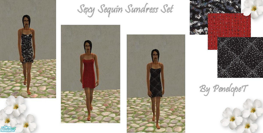 The Sims Resource | Sexy Sequin Sundress Set