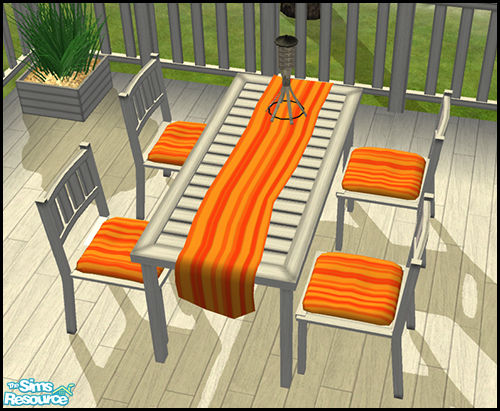 The Sims Resource | Rhory Patio Set - Fabric Recolors - Orange