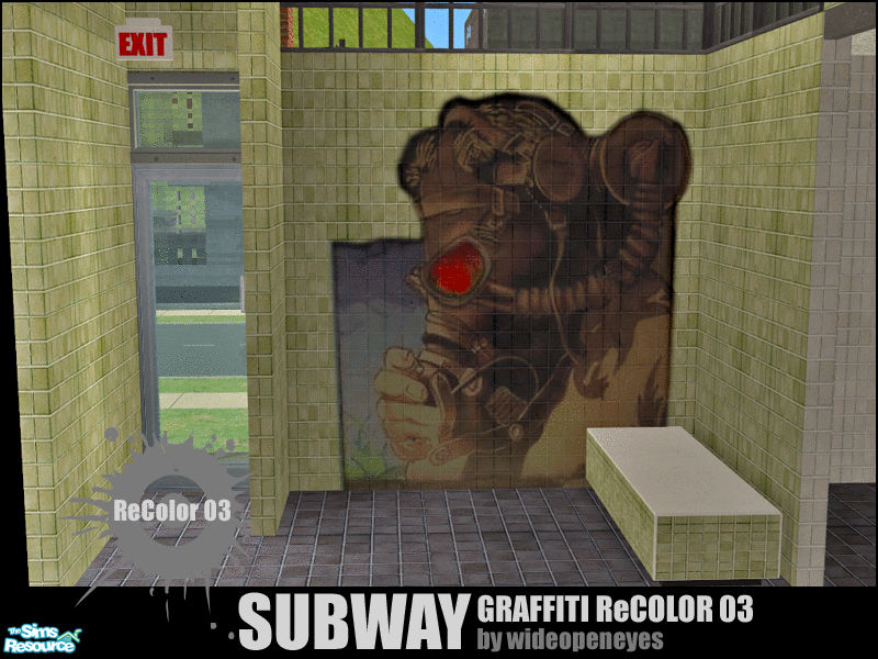 The Sims Resource | Subway Graffiti - 3 Tile ReColor 03