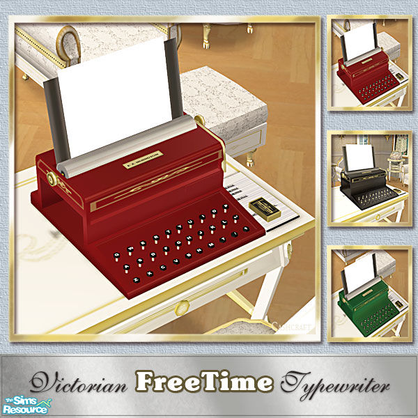 The Sims Resource - FreeTime Victorian Typewriter - Red Recol