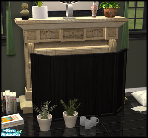 The Sims Resource | Simple Wooden Fireplace Screens - Black