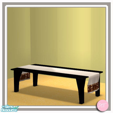 The Sims Resource - Tea Room Coffee Table Draped Black Wood
