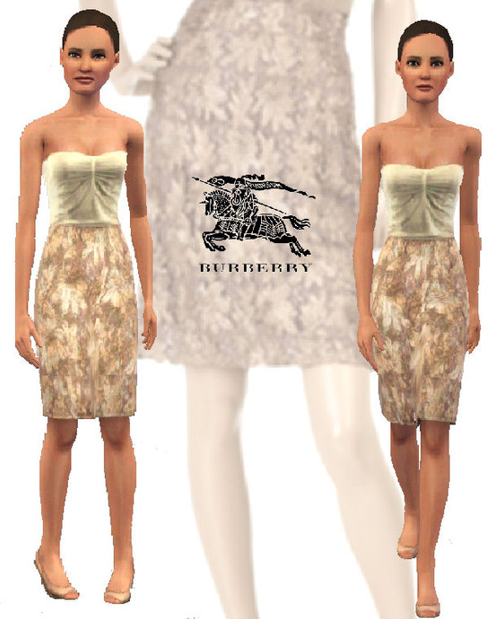 The Sims Resource | Burberry Prorsum Floral Embroidered Skirt
