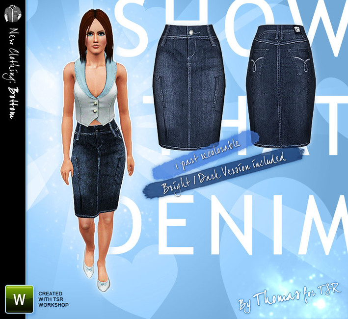 The Sims Resource - TSR Jeans Skirt