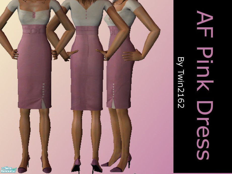 The Sims Resource | AF Pink Dress