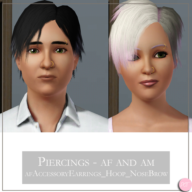 The Sims Resource | af Accessory Earrings Hoop Nose Brow