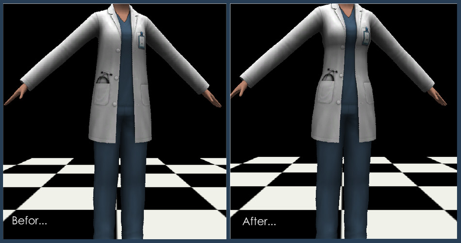 The Sims Resource - Doctor Coat Improved Shape