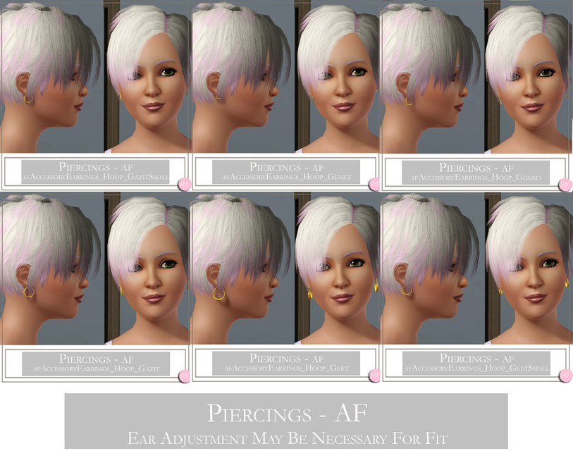 The Sims Resource - Piercing AF Ear Ring Set