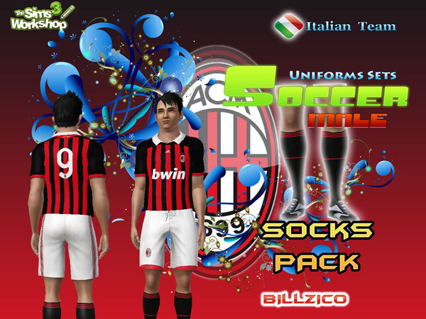 The Sims Resource - Socks A.C.Milan Male