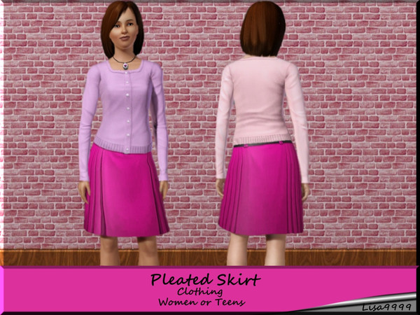 The Sims Resource | Knee length pleated Skirt