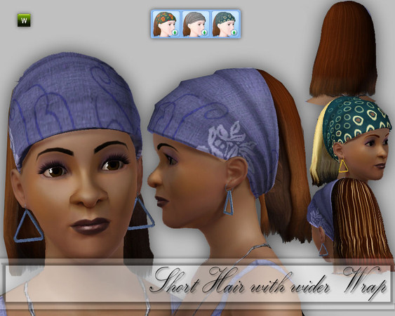 The Sims Resource | CD_Wider Wrap with Short hair