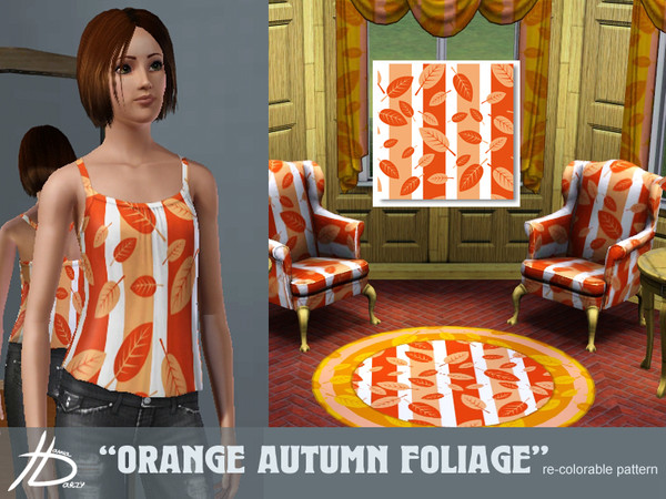 The Sims Resource - Orange Autumn foliage