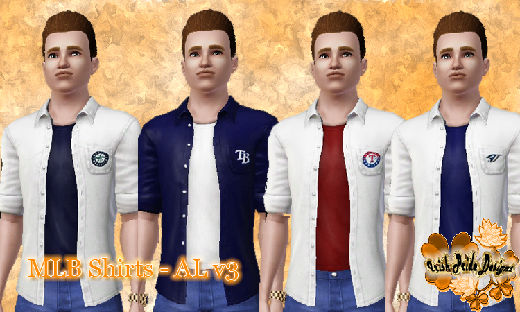 The Sims Resource | MLB Shirts - AL v3