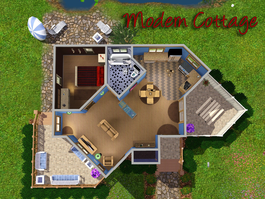 The Sims Resource - Modern Cottage - 1BR 1 BA