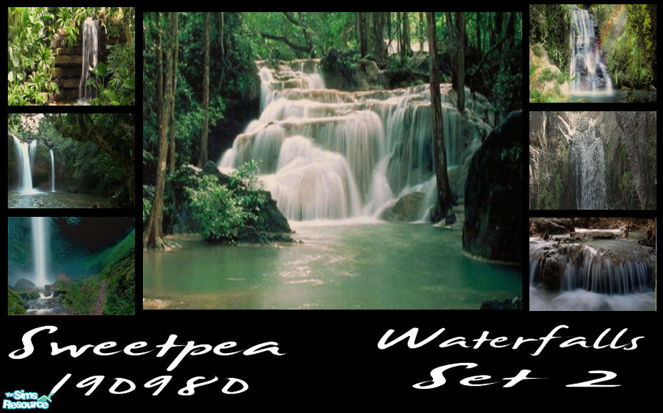 The Sims Resource - Waterfall Murals set 2