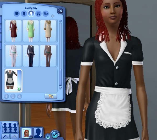 The Sims Resource | Maid Outfit Unlocked