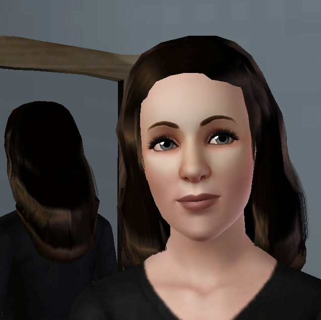 The Sims Resource | CountryFemaleHairNOBangs_DarkerBrunette