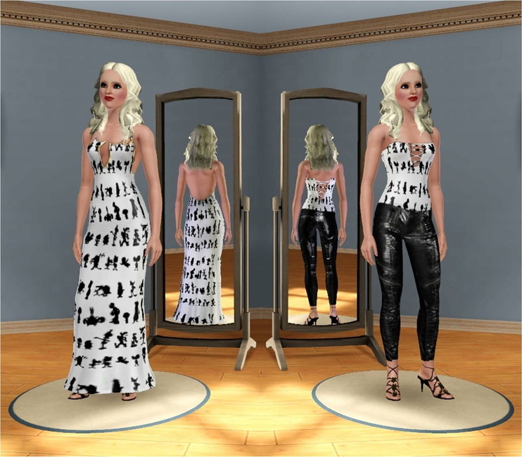 The Sims Resource - cartoon silhouettes pattern