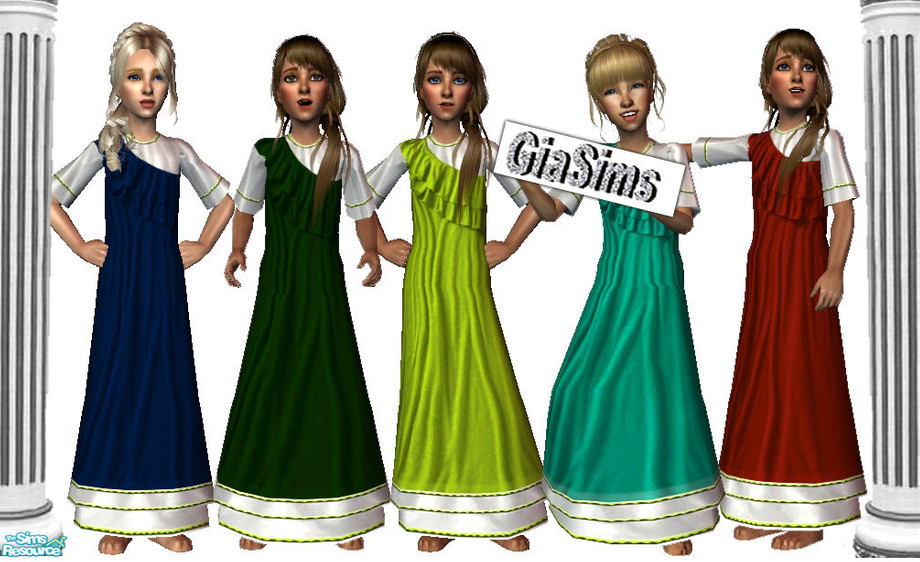 The Sims Resource - Girls Roman Set