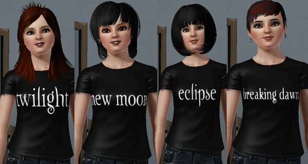 The Sims Resource | Twilight Shirts for Adult Females