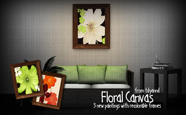 The Sims Resource | Canvas Flowers Painting Set